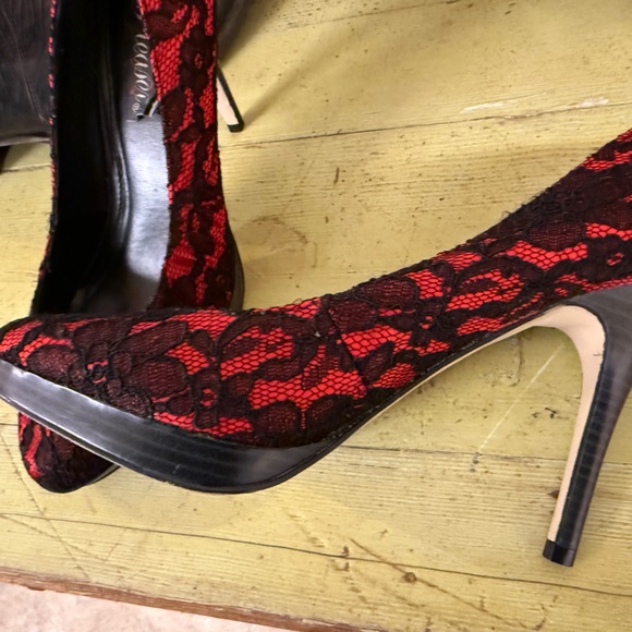 Pleaser | Shoes | Pleaser Brand Womens Size High Heels Black Lace Over ...